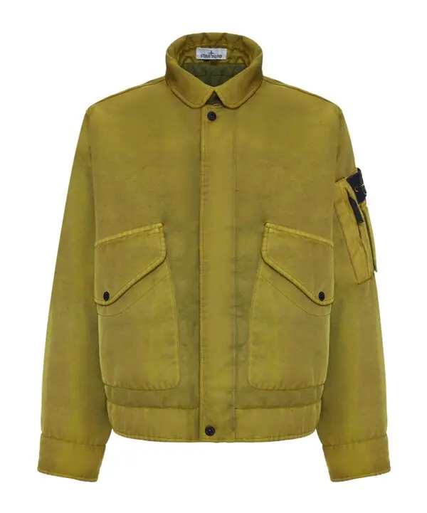 Stone Island Long-sleeved Casual Jacket With Patch Pockets - Cactus