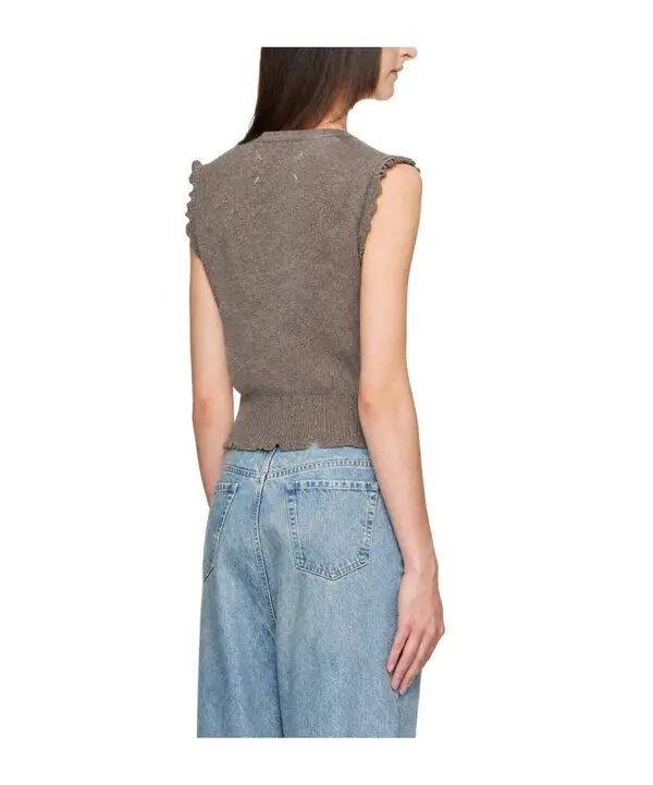 MAISON MARGIELA Distressed Knitted Vest - Light Brown