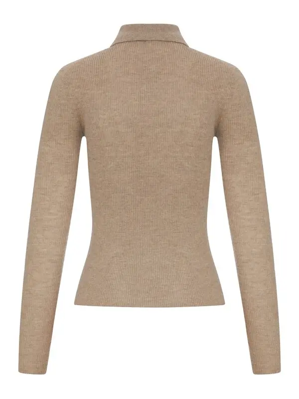 Max Mara Long Sleeve Ribbed Knit Top - No