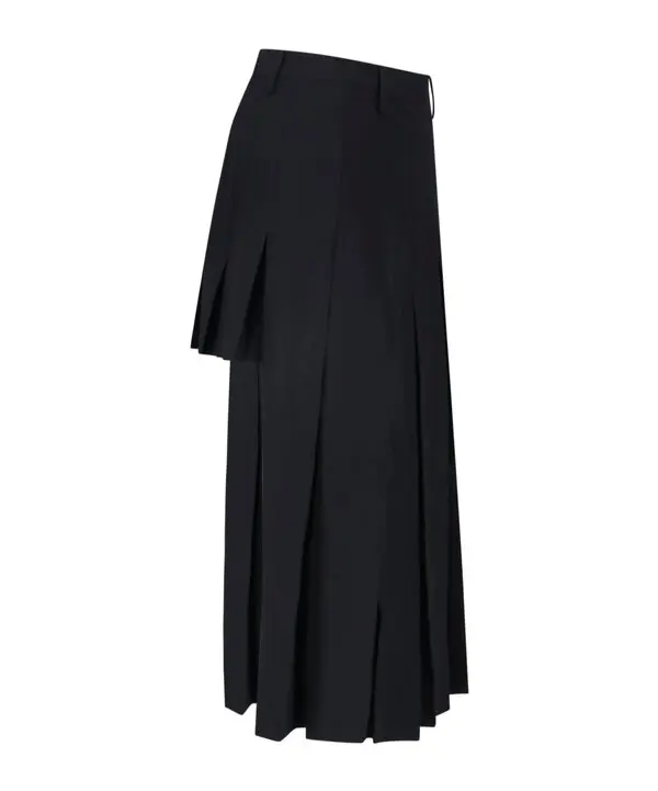 MAISON MARGIELA Asymmetric Pleated Midi Skirt
