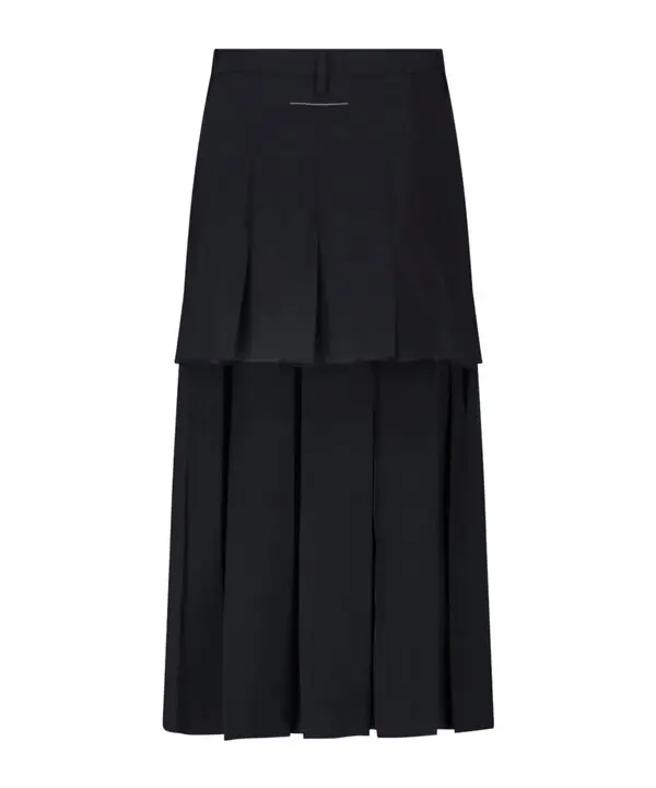 MAISON MARGIELA Asymmetric Pleated Midi Skirt