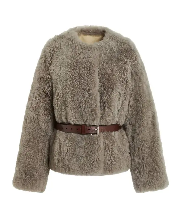 P.a.r.o.s.h Cropped Curly Textured Belted Jacket - No