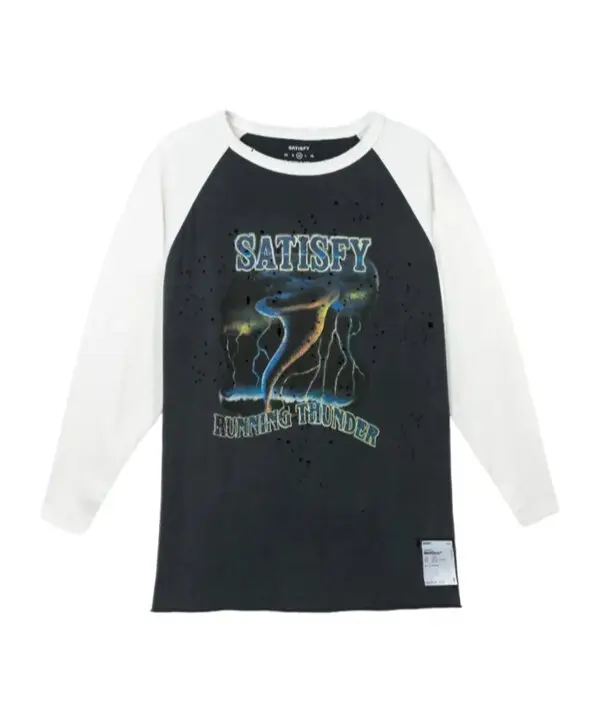 Satisfy Distressed Effect, Three-quarter Sleeves, Round Neck
