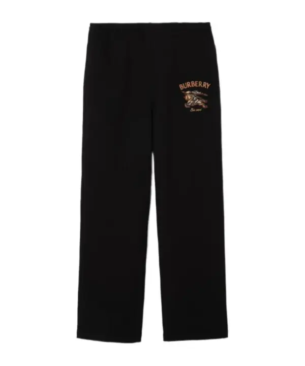 Burberry Knight Check Cotton Track Pants - Black