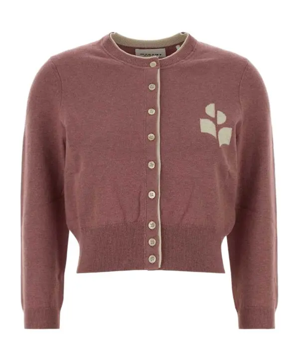 Isabel Marant Étoile Round Neck Cropped Cardigan With Jacquard Pattern - Pink