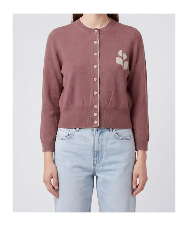 Isabel Marant Étoile Round Neck Cropped Cardigan With Jacquard Pattern