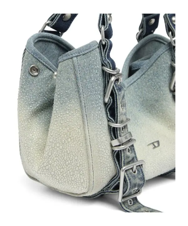 DIESEL® D-one Small Crystal Solarised Denim Top-handle Bag