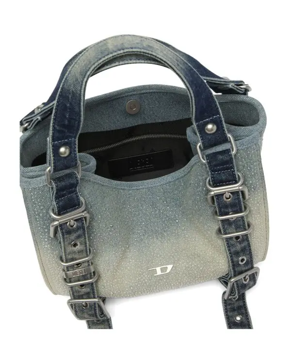 DIESEL® D-one Small Crystal Solarised Denim Top-handle Bag