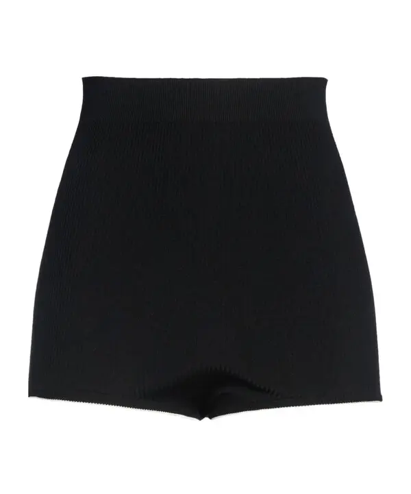 Jacquemus Solid-colored Knit Hot Pants - Black