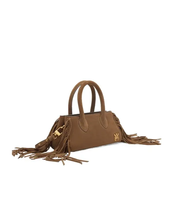 Amiri Suede Fringe Micro Honey Bag