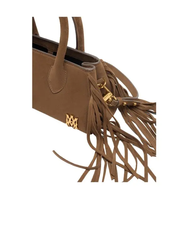 Amiri Suede Fringe Micro Honey Bag