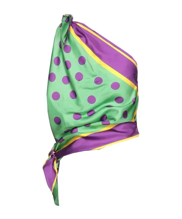 Dolce & Gabbana One-shoulder Polka Dot Satin Top - Green