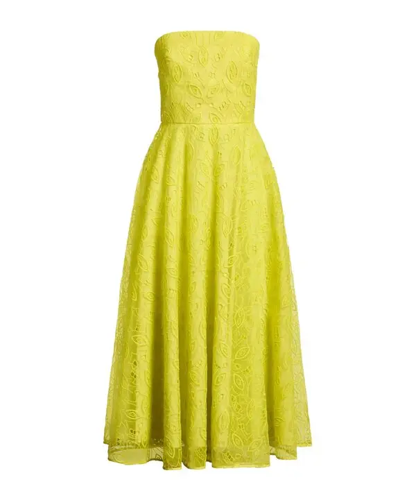 Max Mara Sleeveless Lace Tea Length Dress