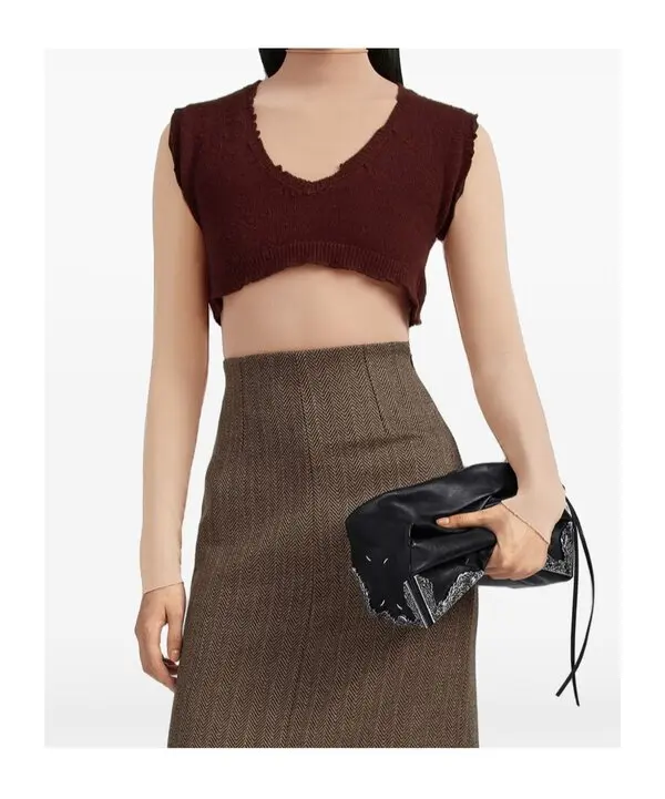 MAISON MARGIELA Distressed V-neck Knitted Vest