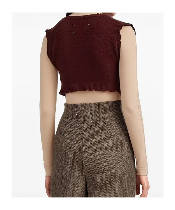 MAISON MARGIELA Distressed V-neck Knitted Vest