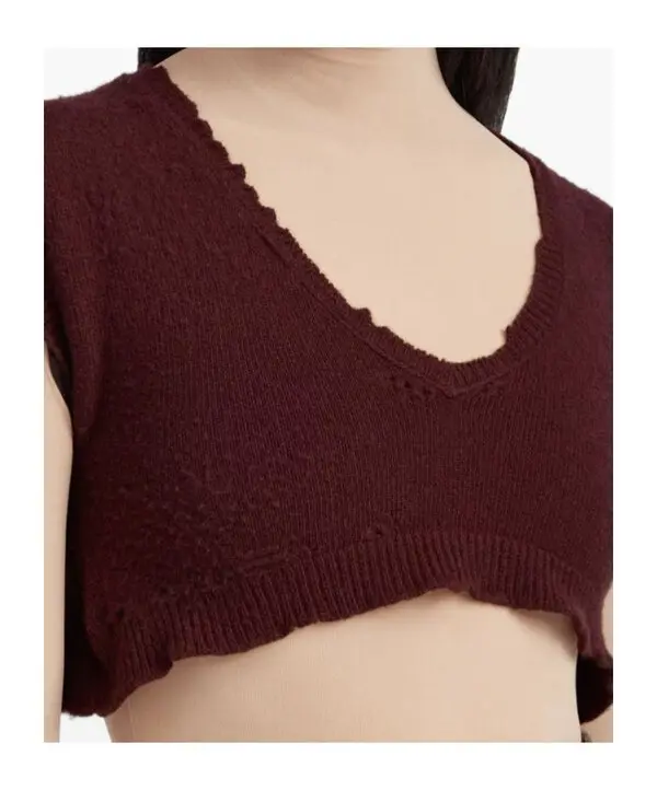 MAISON MARGIELA Distressed V-neck Knitted Vest