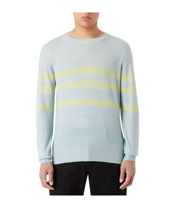 Emporio Armani Striped Crewneck Knit Sweater