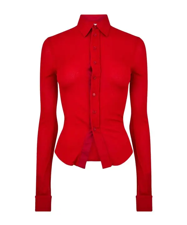 Bottega Veneta Plain Long-sleeve Shirt - Red