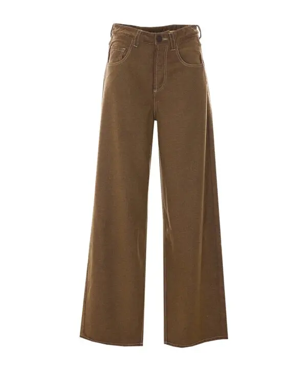 UMA WANG Wide-leg Trousers With Contrast Topstitching