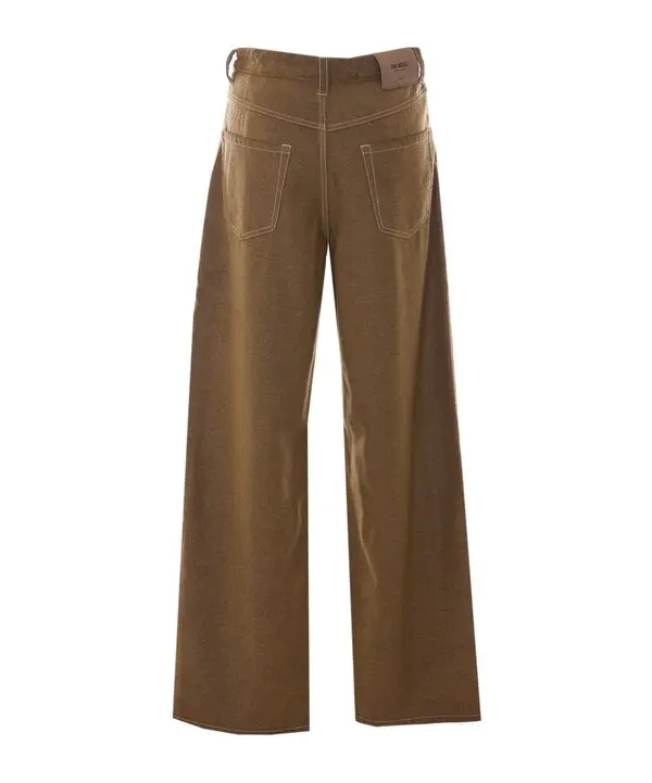 UMA WANG Wide-leg Trousers With Contrast Topstitching