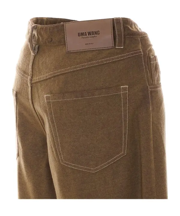 UMA WANG Wide-leg Trousers With Contrast Topstitching