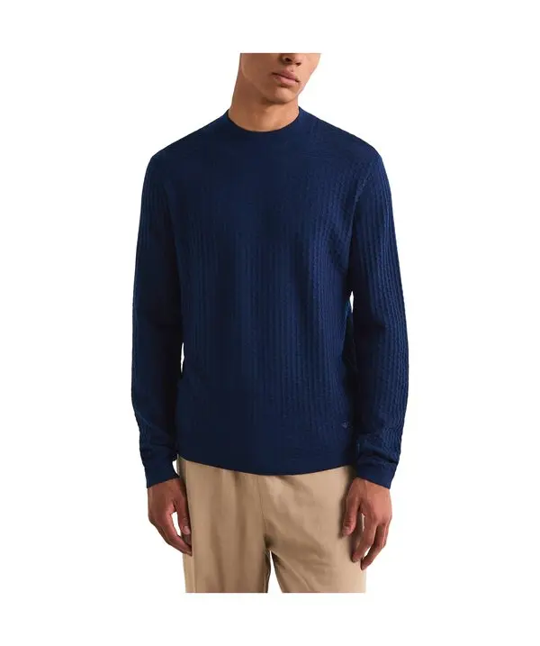 Emporio Armani Textured Crewneck Pullover Sweater