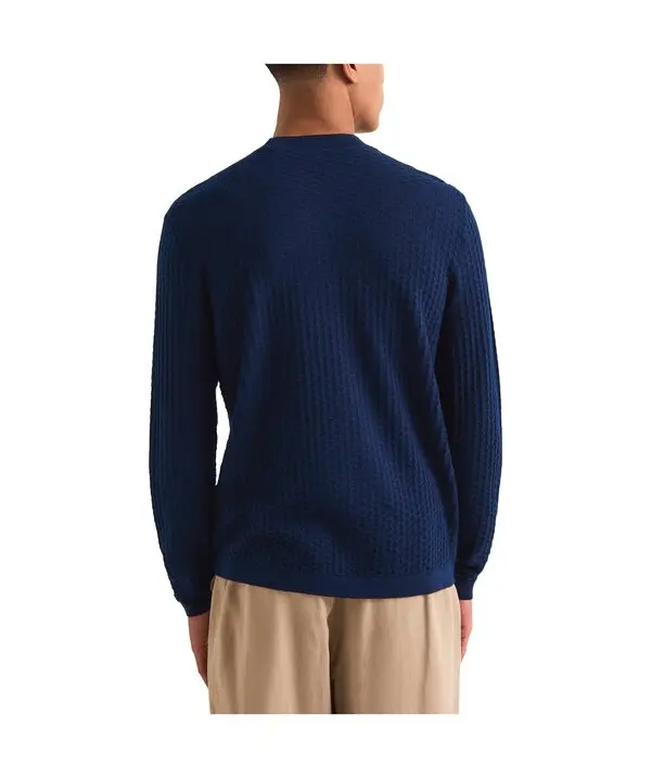 Emporio Armani Textured Crewneck Pullover Sweater