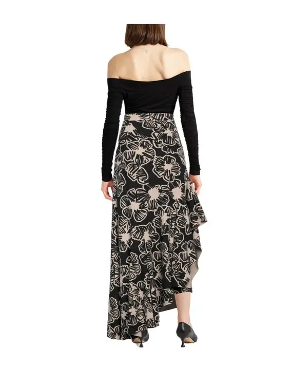 Max Mara Floral Print Asymmetrical Dress