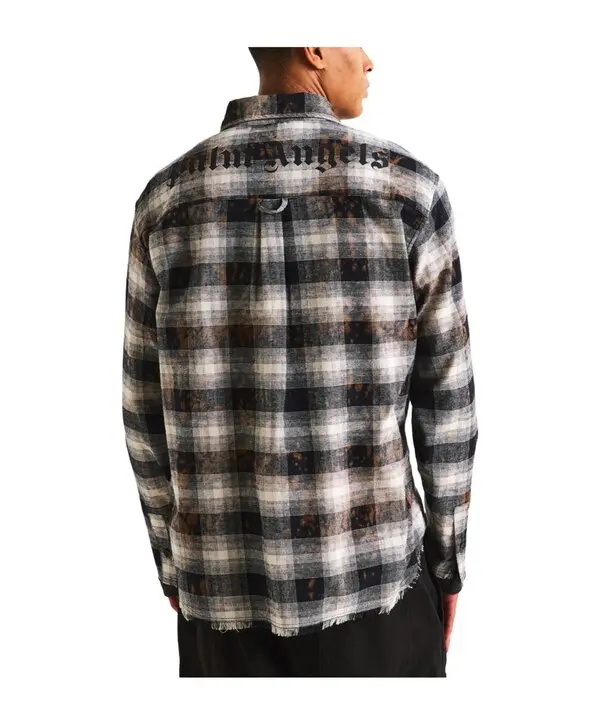 Palm Angels Plaid Longsleeve Collared Shirt