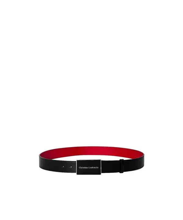CHRISTIAN LOUBOUTIN Reversible Leather Belt - Black