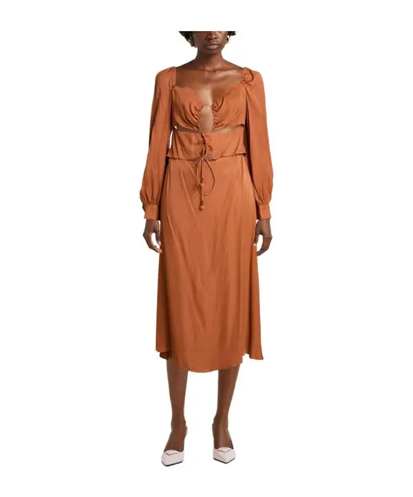 Farm Rio Minimalist Satin Dress