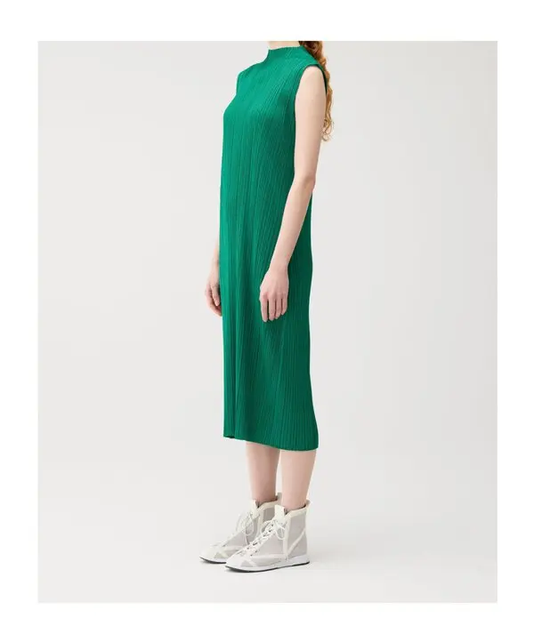 Issey Miyake Sleeveless High Neck Midi Dress
