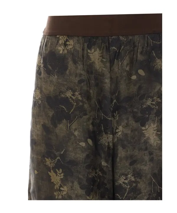 UMA WANG Floral Print Wide-leg Trousers