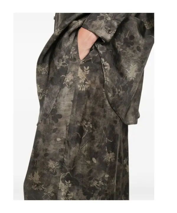 UMA WANG Floral Print Wide-leg Trousers
