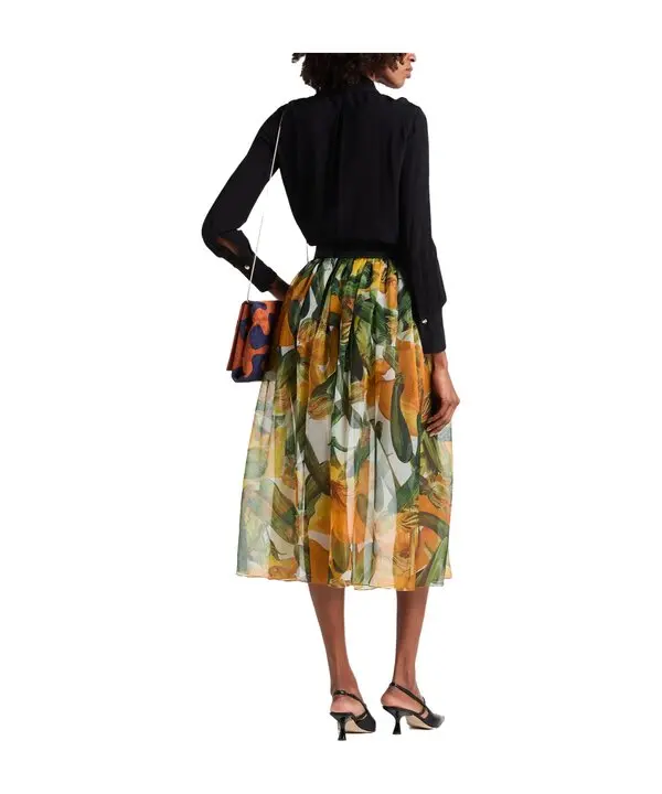 Dolce & Gabbana Floral Print Tulle Skirt