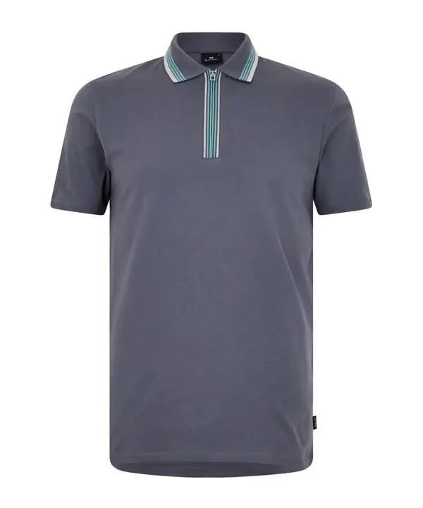 Paul Smith Zipped Short-sleeve Polo Shirt - Gray