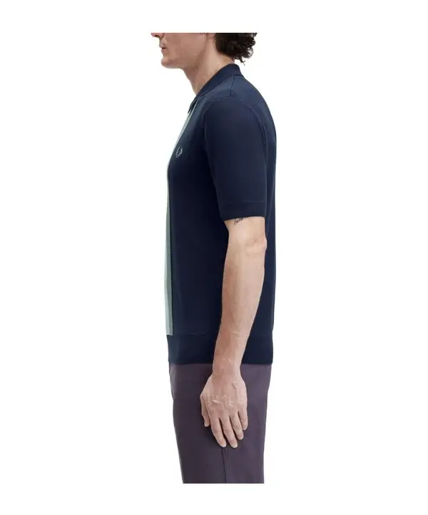 Fred Perry Stripe Zipped Short-sleeve Polo Shirt