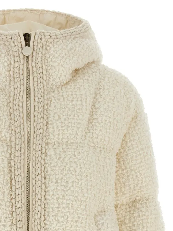 Moncler Cristallin Hooded Down Jacket - Beige