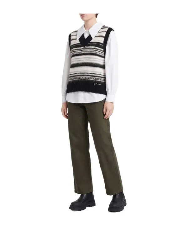 GANNI Striped Knit Vest