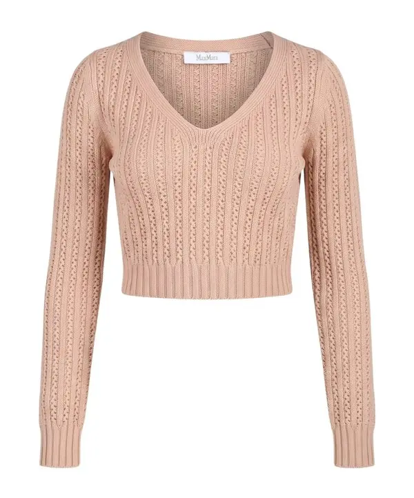 Max Mara Knitted Cropped Long-sleeve Top