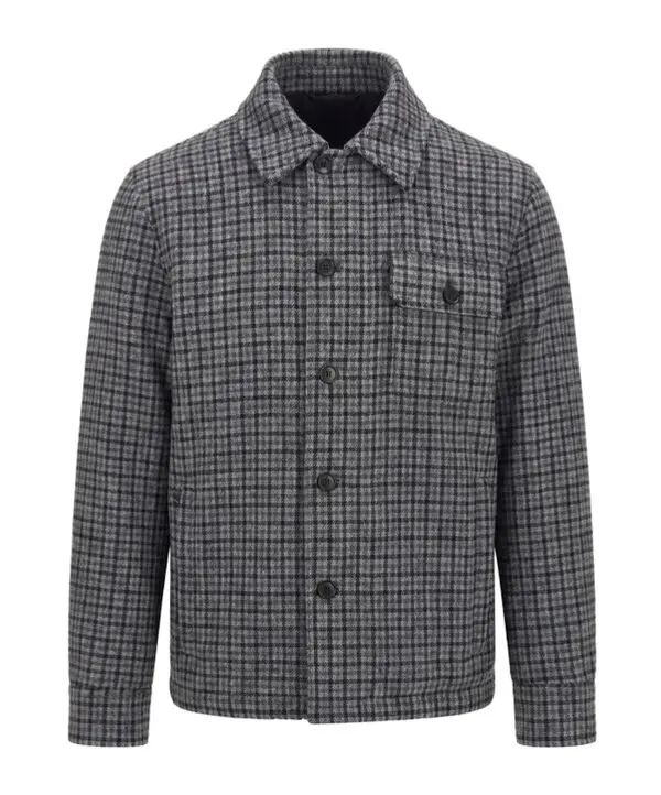 Moncler Plaid Long Sleeve Casual Jacket - Black