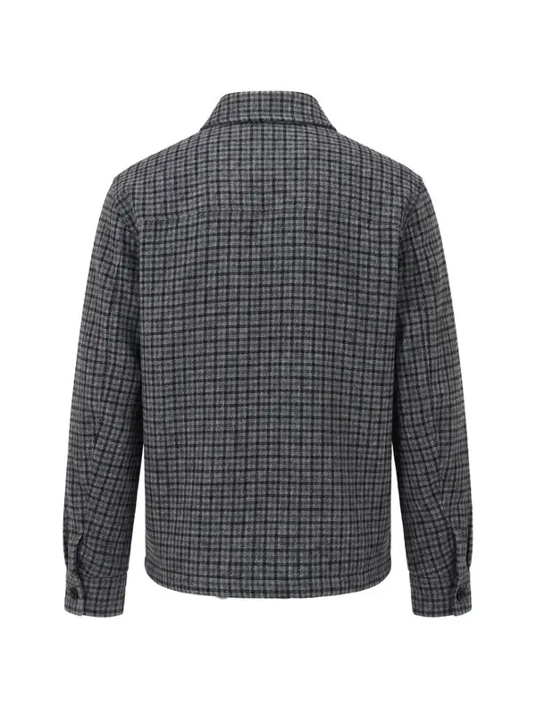 Moncler Plaid Long Sleeve Casual Jacket - Black