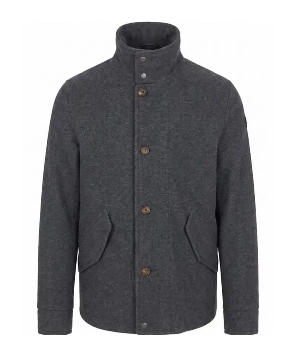 Moncler Long Sleeve Casual Jacket With High Neck And Flap Pockets