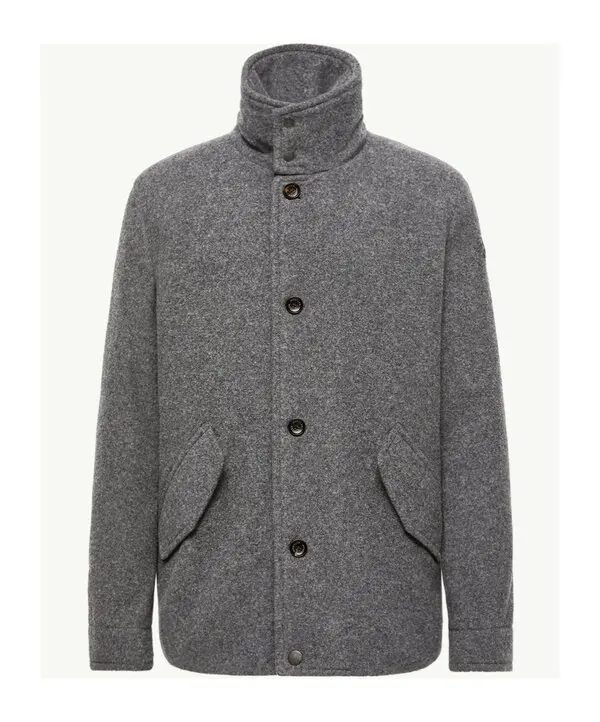 Moncler Long Sleeve Casual Jacket With High Neck And Flap Pockets