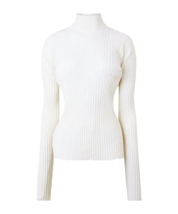 Bottega Veneta Simple Knitted Sweater - White