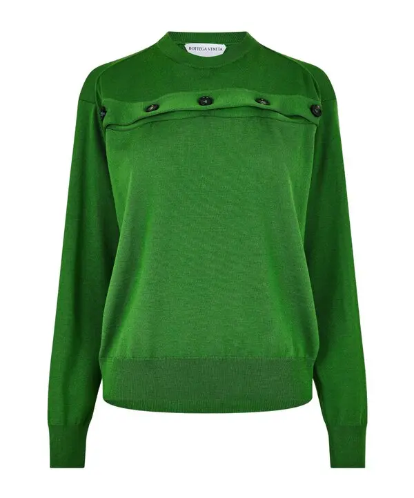 Bottega Veneta Button Detailed Fine Knit Sweater