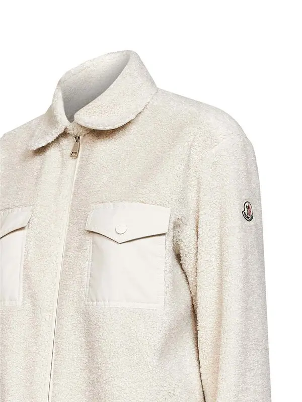 Moncler Long Sleeve Fleece Jacket - Cream