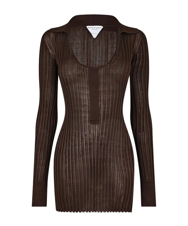 Bottega Veneta Ribbed Knit Collared Sweater - No