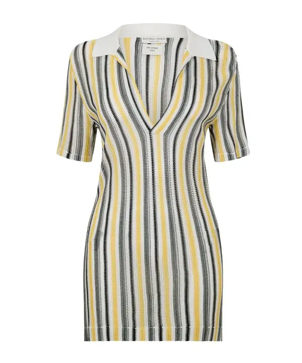 Bottega Veneta Striped Knit Polo Dress