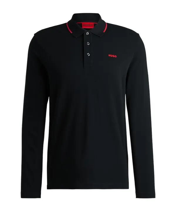 Hugo Boss Longsleeve Polo Shirt - Black